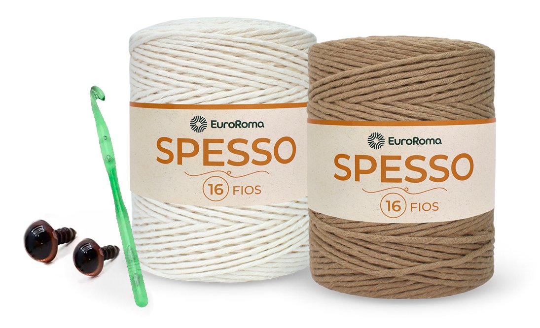 Maxi Amigurumi Teddy de Crochê com Barbante EuroRoma Spesso – Receita